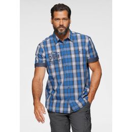 MAN'S WORLD Man's World Herren Kurzarmhemd mit Print und Stickerei wei&szlig; L (41/42), N-Gr