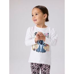 name it M&auml;dchen T-Shirt &raquo;NMFJINA STITCH LS TOP BOX NOOS WDI&laquo; Baumwollmischung, regular fit wei&szlig; 92
