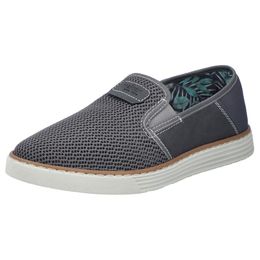 Rieker Herren Slipper Espadrilles, Sommerschuh mit kontrastfarbenen Ziern&auml;hten grau 46