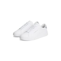 Tommy Hilfiger Herren Sneaker &raquo;TH COURT LTH DETAIL ESS&laquo; Freizeitschuh, Halbschuh, Schn&uuml;rer mit Logoschriftz&uuml;gen wei&szlig; 44