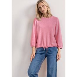Street One Damen Street One Rundhalsshirt 3/4-Arm Shirt im Strick-Look pink 40