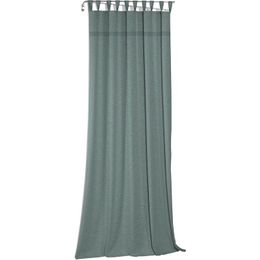 WIRTH Vorhang &raquo;Wiessee&laquo; Schlaufen 1 Stk. tlg. gr&uuml;n Jacquard, Baumwolle, Leinen, Modal 145cm, Schlaufen, 150cm