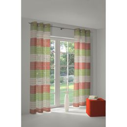 WIRTH Vorhang &raquo;Barletta&laquo; &Ouml;sen 1 Stk. tlg. bunt Baumwolle, Polyester 145cm, &Ouml;sen, 135cm