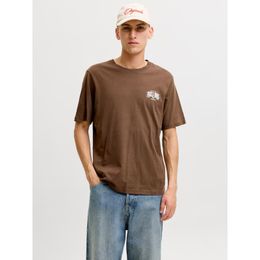 Jack & Jones Jack & Jones Herren T-Shirt &raquo;JJAERO TEE SS CREW NECK&laquo; Baumwolle, regular fit braun XXL