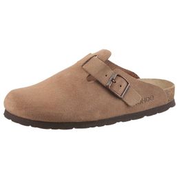Rohde Damen Clog &raquo;Alba&laquo; Leder Mules, Hausschuh mit leichter Laufsohle in Weite G (weit) braun 38