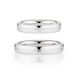 Bruno Banani Unisex Trauring &raquo;Schmuck Geschenk Ehering Hochzeit Damenring Herrenring&laquo; wahlweise mit oder ohne Brillant, Made in Germany silber 53, 