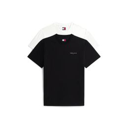 Tommy Jeans Herren T-Shirt &raquo;TJM SLIM FIT LINEAR 2PACK&laquo; Packung, 2 Stk. Rundhals, Jersey schwarz-wei&szlig; XXL