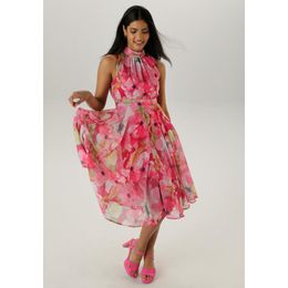 Aniston Selected Damen Aniston SELECTED Cocktailkleid mit traumhafter, floraler Musterung schwarz 42, N-Gr