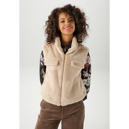 Aniston Casual Damen Aniston CASUAL Pl&uuml;schweste in trendiger Farbpalette beige 42