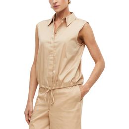 s.Oliver BLACK LABEL Damen s.Oliver BLACK LABEL Blusentop mit Zierknopf, verdeckte Knopfleiste beige 44