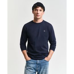 Gant Herren Langarmshirt &raquo;REG SHIELD LS T-SHIRT&laquo; mit Logostickerei auf der Brust blau 5XL