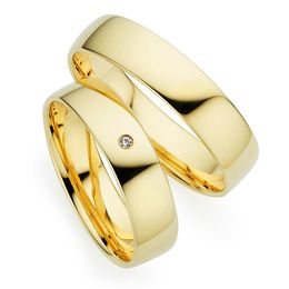 Phoenix Ph&ouml;nix Unisex Trauring &raquo;Schmuck Partnerring Ehering Verlobungsring Freundschaftsring&laquo; Made in Germany - wahlweise mit oder ohne Brillant gold 55, 0,01
