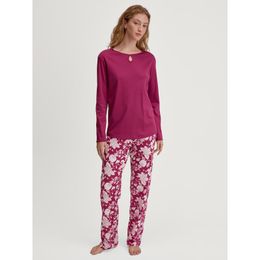 Calida Damen Calida Schlafanzug &raquo;Sweet Dreams&laquo; 2 tlg. lockere Passform, Rundhals, Interlock-Qualit&auml;t, Langarm, weich pink M (44/46)