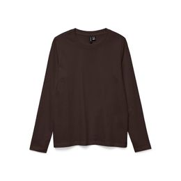 V&eacute;ro Moda Vero Moda Damen Langarmshirt &raquo;VMPAULINA LS T-SHIRT GA JRS NOOS&laquo; Baumwolle, regular fit braun L