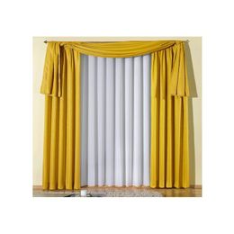 WIRTH Vorhang &raquo;Janine&laquo; Schlaufen 1 Stk. tlg. gelb Jacquard, Polyester 145cm, Schlaufen, 135cm