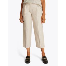 Tommy Hilfiger Damen Webhose &raquo;LINEN MIX PLEATED TAPERED PANTS&laquo; mit Falten,k&uuml;hlendes Premium Leinen beige 38, N-Gr