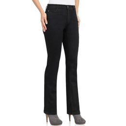 Wonderjeans Damen wonderjeans Bootcut-Jeans Figurbetonte Form mit leicht ausgestelltem Bein schwarz 36, L&auml;nge 30