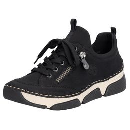 Rieker Damen Slip-On Sneaker Schlupfschuh, Halbschuh, Freizeitschuh mit weicher Innensohle schwarz 37