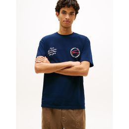 Tommy Jeans Herren T-Shirt &raquo;TJM RELAXED SIGN CIRCLE&laquo; mit Markenprint, Rundhals blau M