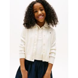 Tommy Hilfiger Jungen Strickjacke &raquo;POINTELLE CARDIGAN LS&laquo; f&uuml;r Kinder bis 16 Jahre, mit s&uuml;&szlig;em Muster wei&szlig; 4 (104)