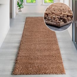Bruno Banani Hochflor-Teppich &raquo;Shaggy Soft&laquo; rechteckig 30 mm H&ouml;he gewebt, Uni Farben, besonders weich und kuschelig, Kundenliebling braun Kunstfaser B : 67cm 1 Stk