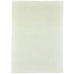 Theko Wollteppich &raquo;Nakarta 1&laquo; rechteckig 12 mm H&ouml;he reine Wolle, Uni-Farben, handgekn&uuml;pft wei&szlig; Schurwolle B : 70cm 1 Stk., 12mm, L: 140cm