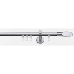 Indeko Gardinenstange &raquo;Marbella&laquo; &Oslash; 16 mm 1 l&auml;ufig-l&auml;ufig Fixma&szlig; Innenlauf Komplett-Set inkl. Gleitern und Montagematerial silber Aluminium B/L: 120cm 