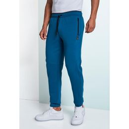 John Devin Herren Sweathose Jogginghose mit seitlichen Taschen und Bindeband aus Baumwoll-Mix blau M (48/50), N-Gr