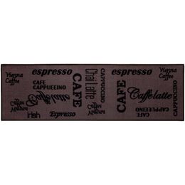 ANDIAMO K&uuml;chenl&auml;ufer &raquo;Espresso&laquo; rechteckig 5 mm H&ouml;he mit Schriftzug, rutschhemmend, K&uuml;che, Kundenliebling braun Kunstfaser B : 57cm 1 Stk., 5mm, L: 120cm