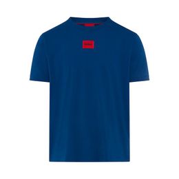 Hugo Herren Hugo T-Shirt &raquo;Diragolino&laquo; Rundhalsausschnitt, Regular Fit, Logo-Label blau L