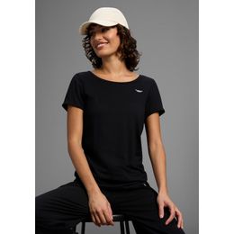 Arizona Damen T-Shirt Kurzarm, figurbetont, Basic-Stil, aus Baumwollmischung schwarz 52/54