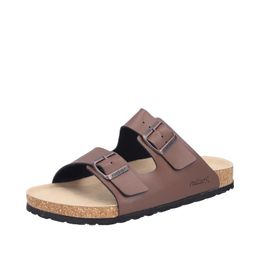 Rieker Herren Pantolette Sommerschuh, Schlappen, Hausschuh, mit zwei Schnallenverschl&uuml;ssen braun 43