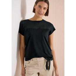 Cecil Damen T-Shirt Sommerliche Leichtigkeit durch das Mesh-Detail M (40)