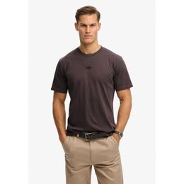 Superdry Herren Rundhalsshirt &raquo;MICRO LOGO TSHIRT&laquo; mit Micro-Marken-Logo braun M