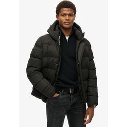 Superdry Herren Steppjacke &raquo;HOODED MICROFIBRE SPORT PUFFER&laquo; mit Kapuze Relaxed Fit, aus Polyester, pflegeleicht, unifarben schwarz M