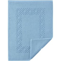Egeria Badematte &raquo;Denver&laquo; H&ouml;he 8 mm beidseitig nutzbar fu&szlig;bodenheizungsgeeignet blau Baumwolle rechteckig (50cm x 70cm ), 1 Stk.