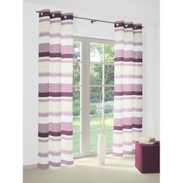 WIRTH Vorhang &raquo;Novara&laquo; &Ouml;sen 1 Stk. tlg. lila Jacquard, Baumwolle, Polyacryl, Polyester 145cm, &Ouml;sen, 135cm