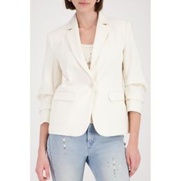 monari Damen Blouson &raquo;Jacke Blazer Kr&auml;usel&auml;rmel&laquo; ohne Kapuze Regular fit mit Raffungen an den &Auml;rmeln wei&szlig; 38