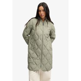 Superdry Damen Steppjacke &raquo;LONG ONION QUILT LINER JKT&laquo; mit Obermaterial aus Nylon, Relaxed Fit, pflegeleicht, unifarben gr&uuml;n M