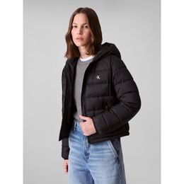 Calvin Klein Jeans Damen Steppjacke &raquo;LIGHTWEIGHT LOGO PUFFER&laquo; mit Kapuze Mit Logo an der Kaputze schwarz XXS (34)