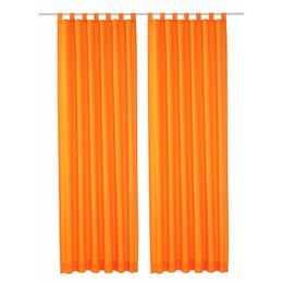 WIRTH Vorhang &raquo;Lahnstein&laquo; Schlaufen 2 Stk. tlg. orange Polyester 145cm, Schlaufen, 132cm