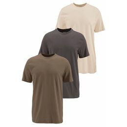 MAN'S WORLD Man's World Herren T-Shirt &raquo;neue Farben! Preis-Leistungs Bestseller! Auch in Gro&szlig;en Gr&ouml;&szlig;en&laquo; 3er-Pack, aus Baumwolle, angenehmer Tragekomfort, 