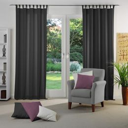 WIRTH Vorhang &raquo;NEUFAHRN&laquo; Schlaufen 1 Stk. tlg. schwarz Jacquard, Polyacryl, Polyester 145cm, Schlaufen, 135cm