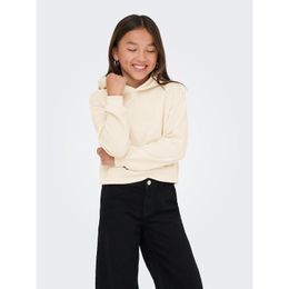 Kids Only M&auml;dchen KIDS Only Kapuzensweatshirt &raquo;KOGSWEAT L/S HOODIE SHORT SWT NOOS&laquo;, Baumwollmischung, loose fit beige 122/128