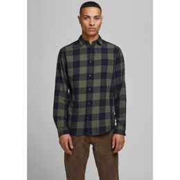 Jack & Jones Jack & Jones Herren Langarmhemd &raquo;JJEGINGHAM TWILL SHIRT L/S NOOS&laquo; schwarz S, N-Gr