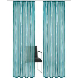 OTTO home Gardine &raquo;Dimona&laquo; Kr&auml;uselband 2 Stk. tlg. 2er-Set, transparent, Voile, Polyester blau Voile, Polyester 145cm, Kr&auml;uselband, 140cm