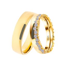 DOOSTI Unisex DOOSTI Trauring &raquo;Schmuck Geschenk Silber 925 Trauring Ehering Partnerring LIEBE&laquo; wahlweise mit oder ohne Zirkonia gold 56, ohne Zirkonia
