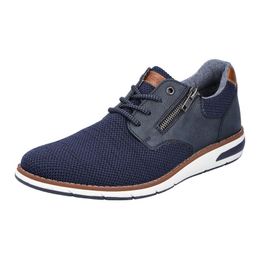 Rieker Herren Schn&uuml;rschuh mit seitlichem Rei&szlig;verschluss, Freizeitschuh, Halbschuh, Schn&uuml;rschuh blau 40