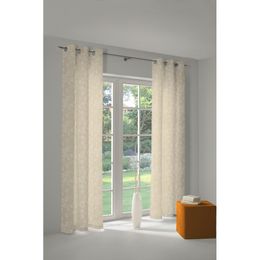 Adam Vorhang &raquo;Flower Cuv&eacute;e&laquo; &Ouml;sen 1 Stk. tlg. aus 100% Bio-Baumwolle beige Jacquard, Baumwolle (Bio-Baumwolle) 245cm, &Ouml;sen, 145cm