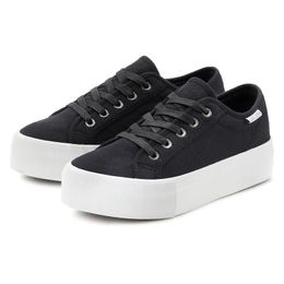 Lascana Damen Lascana Sneaker Schn&uuml;rhalbschuh, Freizeitschuh aus Textil mit Plateausohle schwarz 38
